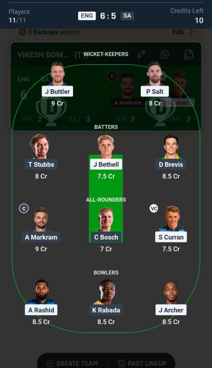 ENG VS SA Dream11 Prediction Today Match 3rd T20I: Fantasy Cricket Tips ...