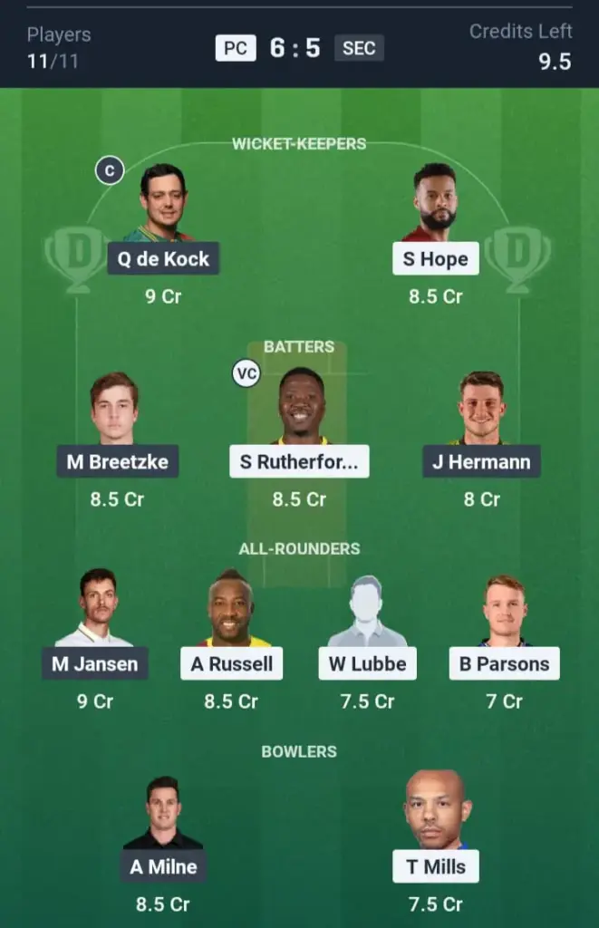 PC vs SEC Dream11 Prediction Today Match 14: Fantasy Cricket Tips ...